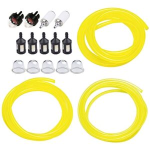 huztl 5 feet 3 sizes fuel line hose with snap in primer bulb, primer pouland bulb, fuel filter fit for zama poulan weedeater craftsman husqvarna trimmer chainsaw blower