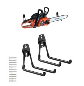 zoele wall mount chainsaw hanger, chainsaw holder rack, chainsaw wall hook, garden power tool hanger garage tool storage organizer utility hooks (2 pcs l)