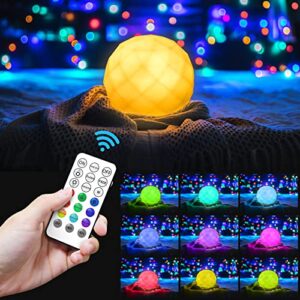 TOULKUR Led Floating Pool Lights, Rechargeable & Rusable , 3.1-inch Pool Ball Lights RGB Colors with RF Remote, IP68 Waterproof Orb Light, Led Ball Lights for Swimming Pool Garden Party (4pack)