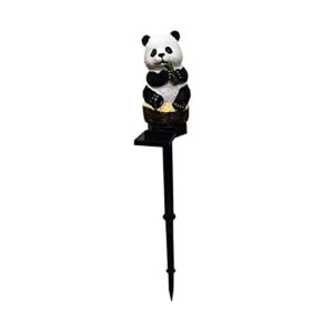 pannow outdoor solar panda lights, solar powered led lovely panda light, waterproof resin garden decorative lighting lamp for garden landscape camping patio lawn yard pathway porch backyard decor