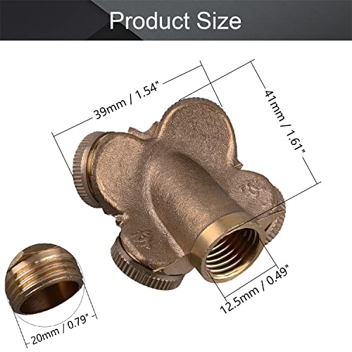 Bettomshin Misting Spray Nozzle, 1/2BSPF Brass 4 Holes Garden Sprinklers Irrigation Connector Fitting 2Pcs