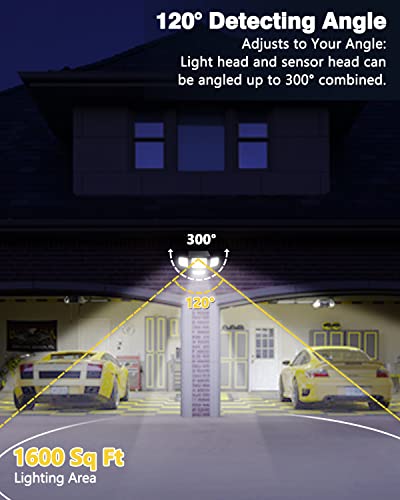 Solar Outdoor Lights with Motion Sensor, 286 LEDs Solar Security Lights Outdoor with IP65 Waterproof, Remote Control, 4 Heads, 3 Modes, Solar Flood Lights for Garage Porch Garden Front Door 2 Pack