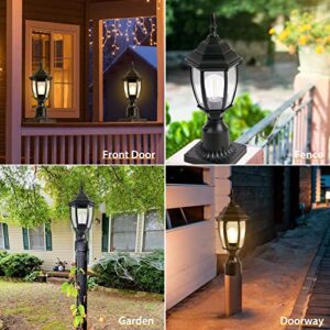 Dusk to Dawn Outdoor Post Lights Hardwired 120V, Aluminum Outside Post Lantern with Pier Mount, Exterior Lamp Pole Lantern Head with Clear Glass, Matte Black Post Light for Patio,Garden,Walkway