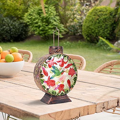 MUMTOP Solar Lights Hanging Solar Outdoor Lanterns Waterproof LED Light Hummingbird Decor Tabletop Lanterns Lamp for Outdoor Garden Yard Tabletop Decorations