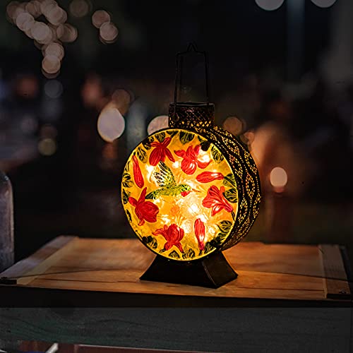 MUMTOP Solar Lights Hanging Solar Outdoor Lanterns Waterproof LED Light Hummingbird Decor Tabletop Lanterns Lamp for Outdoor Garden Yard Tabletop Decorations