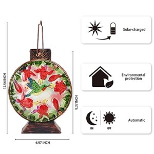 MUMTOP Solar Lights Hanging Solar Outdoor Lanterns Waterproof LED Light Hummingbird Decor Tabletop Lanterns Lamp for Outdoor Garden Yard Tabletop Decorations