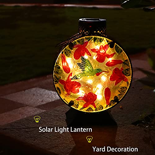 MUMTOP Solar Lights Hanging Solar Outdoor Lanterns Waterproof LED Light Hummingbird Decor Tabletop Lanterns Lamp for Outdoor Garden Yard Tabletop Decorations