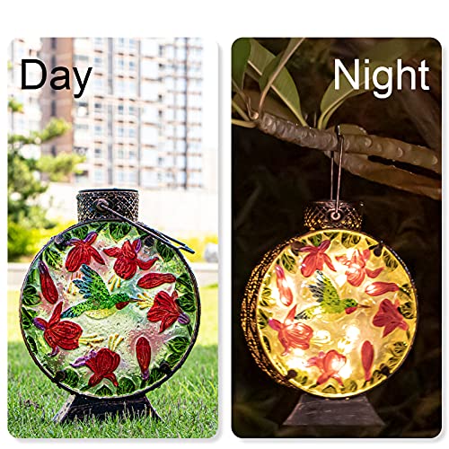 MUMTOP Solar Lights Hanging Solar Outdoor Lanterns Waterproof LED Light Hummingbird Decor Tabletop Lanterns Lamp for Outdoor Garden Yard Tabletop Decorations