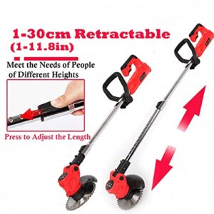 GMRZ Handheld Cordless String Trimmer Garden Edger Tool, 21V 4000Mah Lithium-Ion Portable Walk Behind Grass Brush Cutter Lawn Mower WReplace Cutter Head,1 Battery