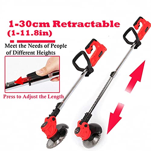 GMRZ Handheld Cordless String Trimmer Garden Edger Tool, 21V 4000Mah Lithium-Ion Portable Walk Behind Grass Brush Cutter Lawn Mower WReplace Cutter Head,1 Battery