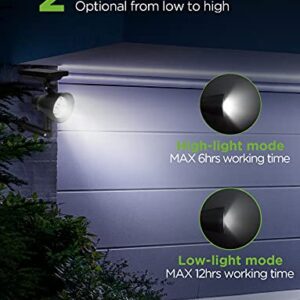 InnoGear Solar Lights, 2-in-1 Waterproof 3 LED Solar Spotlights Adjustable Wall Light Landscape Lighting Security Light Outdoor Auto On/Off for Patio Deck Yard Garden Driveway, Pack of 4