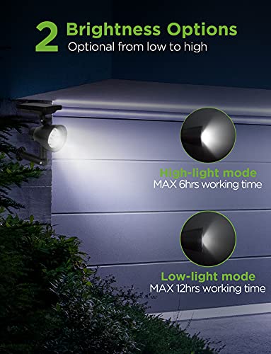 InnoGear Solar Lights, 2-in-1 Waterproof 3 LED Solar Spotlights Adjustable Wall Light Landscape Lighting Security Light Outdoor Auto On/Off for Patio Deck Yard Garden Driveway, Pack of 4