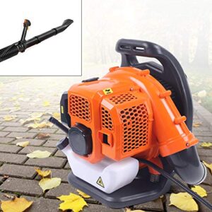 42.7cc Horizontal Bar Air-Cooled 2 Stroke Backpack Gas Powered Leaf Blower Snow Blowing Machine Grass Blower 6800r/min for Outdoor Lawn Garden Yard Cleaning