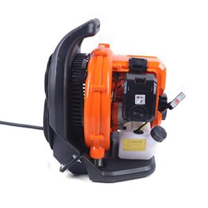 42.7cc Horizontal Bar Air-Cooled 2 Stroke Backpack Gas Powered Leaf Blower Snow Blowing Machine Grass Blower 6800r/min for Outdoor Lawn Garden Yard Cleaning