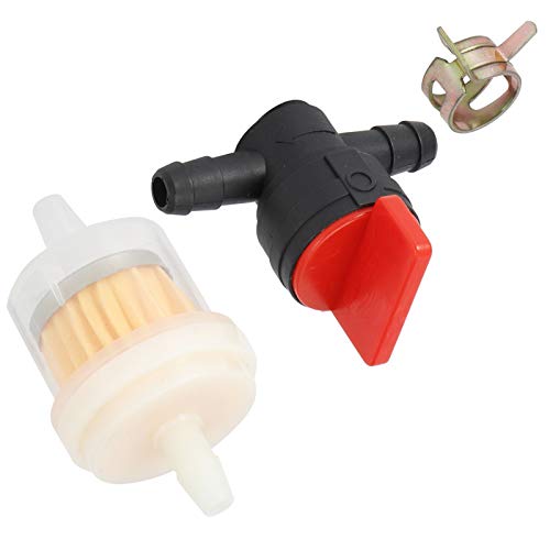 Aqur2020 G1/4 Gas Tank Shut Cut Off Valve Pump Filter Clamp Gas Kit for Garden Brush Cutter Lawn Mower Carburetor Strainer Polyester Screen Sediment Trapper System