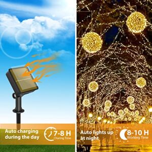 6 Pack Solar String Lights Outdoor Waterproof Total 240FT 720 LED Solar Fairy Lights 8 Modes Copper Wire Twinkle Lights for Patio Yard Trees Garden Christmas Decorations Wedding Party(Warm White)