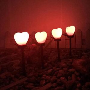 COCEQUC Valentine's Day Solar Stake Lights Red Heart Waterproof Lights Landscape Garden LED Heart Light Warm White Solar Pathway Lights Patio Lawn Outdoor Solar Lights for Walkway Backyard Decoration