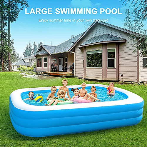 Kaolala Inflatable Pool Kiddie Pool, Family Swim Center Rectangular Swimming Pools for Kids, Adults, Babies, Toddlers, Outdoor, Backyard, Garden, Summer Party (43inchX35inchX18inch), 110cmX90cmX46CM