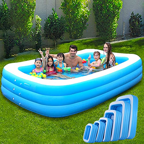 Kaolala Inflatable Pool Kiddie Pool, Family Swim Center Rectangular Swimming Pools for Kids, Adults, Babies, Toddlers, Outdoor, Backyard, Garden, Summer Party (43inchX35inchX18inch), 110cmX90cmX46CM