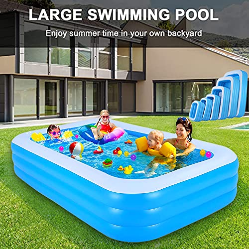 Kaolala Inflatable Pool Kiddie Pool, Family Swim Center Rectangular Swimming Pools for Kids, Adults, Babies, Toddlers, Outdoor, Backyard, Garden, Summer Party (43inchX35inchX18inch), 110cmX90cmX46CM