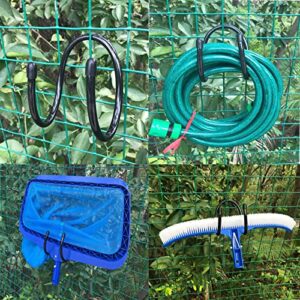 2/PK Pool Tool and Garage Tool Organizer - Wall Mounted or Mount to the fence, Adjustable Storage Utility Hooks, for Store Garden Tools, Poles, Brushes, Nets, Vacuum Heads,Leaf Rakes, Skimmers, Hoses, Shovel