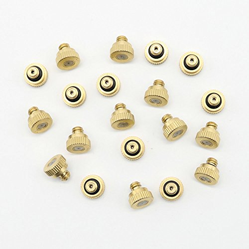 20pcs Brass Misting Nozzles Wate Mist Fogging Fine Spray Nozzle Garden 0.016"