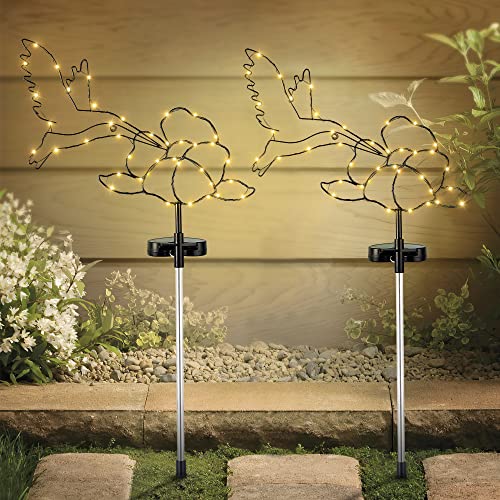 Woohaha Solar Pathway Lights Outdoor,2PACK 26inch Hummingbird Solar Copper Lights with 8 Modes,Solar Garden Lights,Solar Walkway Lights for Garden, Landscape, Path, Yard, Patio, Driveway(Hummingbird)