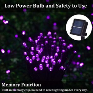 LuGlint Solar Christmas Lights, 2 Pack 100 LED Solar String Lights Outdoor,8 Modes Solar Decorative Lights for Indoor/Outdoor Tree,Patio,Garden, Christmas,Halloween,Wedding Party Decor (Purple)