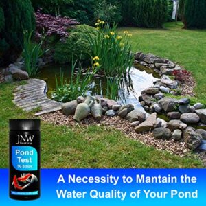 Pond Test Strips - 7-1 Pond Water Testing Kit with Ebook - Pond pH Test Kit with 50 Quick and Accurate Fish Tank Test Strips - 50 Test Strips by JNW Direct