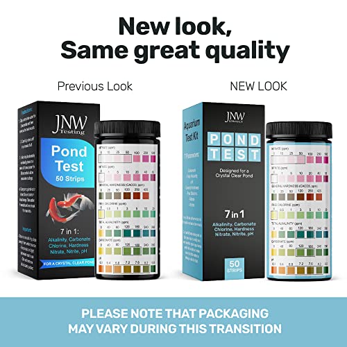 Pond Test Strips - 7-1 Pond Water Testing Kit with Ebook - Pond pH Test Kit with 50 Quick and Accurate Fish Tank Test Strips - 50 Test Strips by JNW Direct