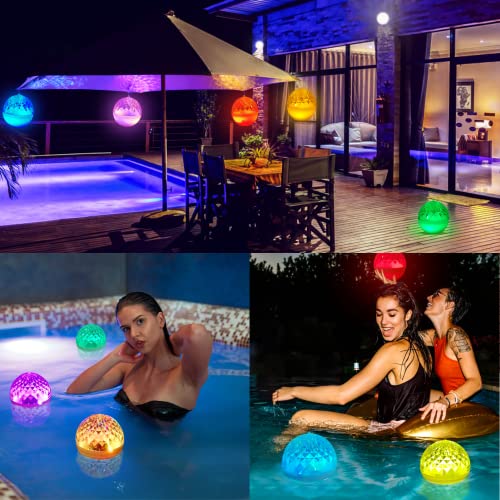 LanPool Swimming Pool Lights Solar Floating Light with Multi-Color LED Waterproof Outdoor Garden Lights,Halloween,Christmas Lights (2PCS)