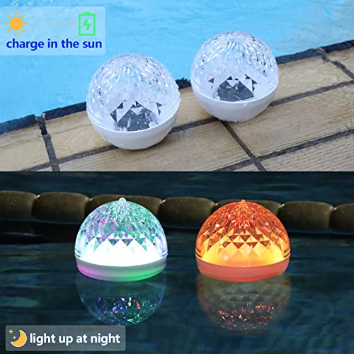 LanPool Swimming Pool Lights Solar Floating Light with Multi-Color LED Waterproof Outdoor Garden Lights,Halloween,Christmas Lights (2PCS)