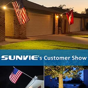 SUNVIE 20W Outdoor LED Spotlight with Photocell Sensor 120V Waterproof Dusk to Dawn Landscape Lighting 3000K Warm White Spot Lights Outdoor for Yard Flag Tree Garden Decor 6 FT Cord with US 3-Plug in