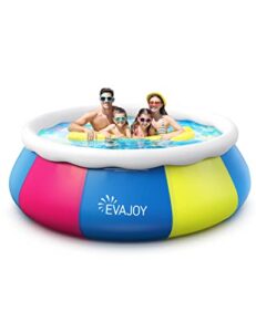 inflatable swimming pool, evajoy 10ft ×30in easy set pool with pool cover, blow up pool swimming pools above ground for kids adults family backyard garden