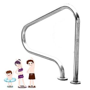 btzhy swimming pool handrails, 304 stainless steel safety handle, humanized pool railings for garden backyard pools easy to install (1pcs)