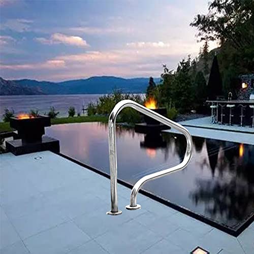 BTZHY Swimming Pool Handrails, 304 Stainless Steel Safety Handle, Humanized Pool Railings for Garden Backyard Pools Easy to Install (1PCS)