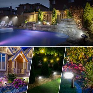 CONERIFE Solar Spot Lights Outdoor, 6 Pack Solar Outdoor Lights Waterproof, IP65 Wireless Wall Lights, Dark Sensing On/Off for Garden Driveway Walkway