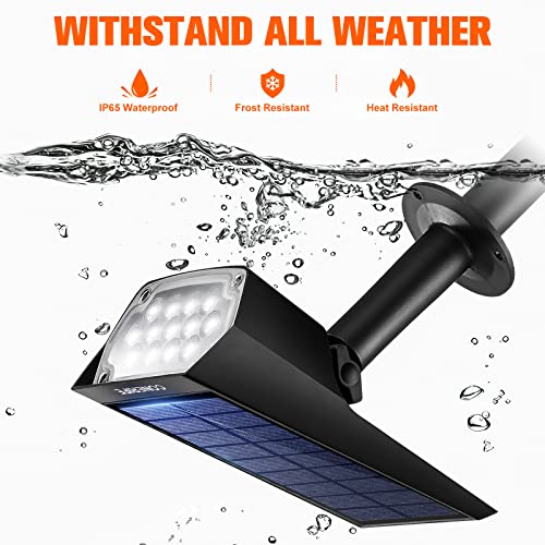 CONERIFE Solar Spot Lights Outdoor, 6 Pack Solar Outdoor Lights Waterproof, IP65 Wireless Wall Lights, Dark Sensing On/Off for Garden Driveway Walkway