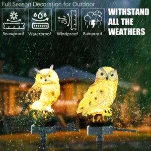 SmilingTown 2 Packs Owl Solar Lights Outdoor Figurine Lights Owl Decor Solar LED Lights Garden Decoration with Stake Waterproof for Lawn Pathway Yard Patio Owl Gift Ideas