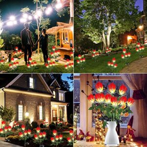 TYNLED Solar Garden Lights, Newest Version Garland Lily Solar Flower Lights Outdoor Solar Powered Stake Decorative Lights for for Garden, Pathway, Patio, Front Yard Outdoor Decoration