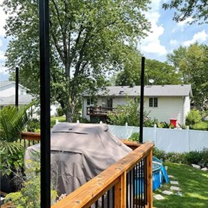 NatureIn String Light Poles (4 Pack) - Outdoor Metal Posts for Hanging String Lights - Garden, Backyard, Patio Lighting Stand Mounted on Brick Wall, Concrete Wall and Wood Top Rail