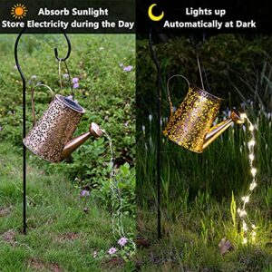 Solar Lights Outdoor Garden Decor, Large Hanging Lantern Waterproof Watering Can Landscape Lights Outside Decorations for Yard Front Porch Patio Backyard Gardening Gift for Mom Grandma Women Birthday