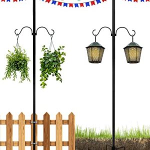 Sararoom 2 Packs 8.1FT Detachable String Light Poles for Outdoor Metal Stand Poles with Hooks for Hanging String Lights for Outside Garden Fence Backyard Wedding Party