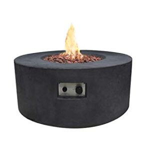 Modeno Venice Concrete Propane Fire Table, Outdoor Fire Pit Table/Patio Furniture, 50,000 BTU Auto-Ignition, Stainless Steel Burner, Lava Rock & Water Resistant Soft Cover Included