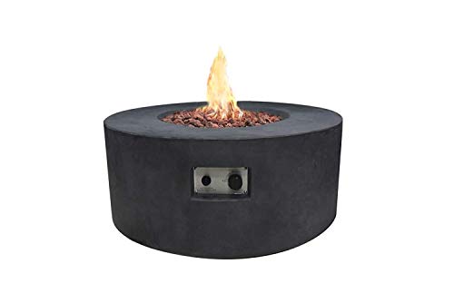 Modeno Venice Concrete Propane Fire Table, Outdoor Fire Pit Table/Patio Furniture, 50,000 BTU Auto-Ignition, Stainless Steel Burner, Lava Rock & Water Resistant Soft Cover Included