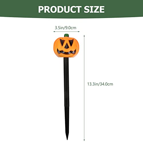 INOOMP 5pcs Halloween Solar Garden Lights Pumpkin Stakes Outdoor Led Solar Powered Halloween Pathway Walkway Yard Lawn Light for Halloween Patio Landscape Decor