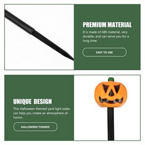 INOOMP 5pcs Halloween Solar Garden Lights Pumpkin Stakes Outdoor Led Solar Powered Halloween Pathway Walkway Yard Lawn Light for Halloween Patio Landscape Decor