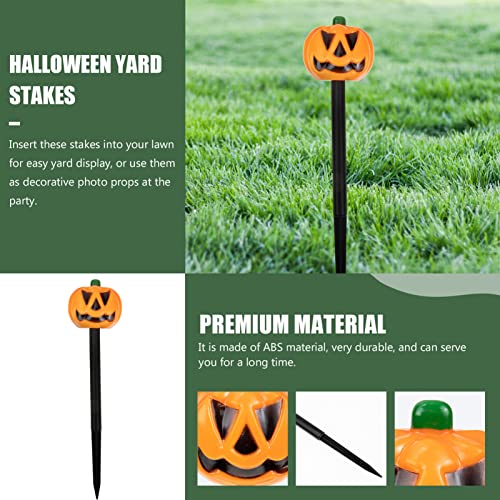 INOOMP 5pcs Halloween Solar Garden Lights Pumpkin Stakes Outdoor Led Solar Powered Halloween Pathway Walkway Yard Lawn Light for Halloween Patio Landscape Decor