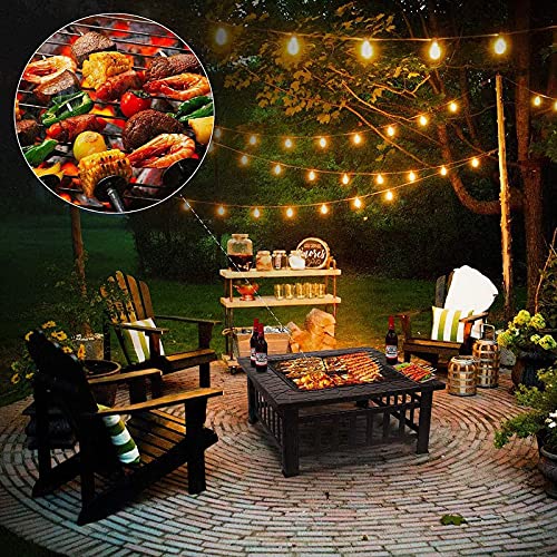 LEAYAN Garden Fire Pit Grill Bowl Grill Barbecue Rack Fire Pit Wood-Burning fire Pit, Home Oyster Barbecue Cooking fire Pit Table, Hotel Courtyard Decoration Square fire Pit