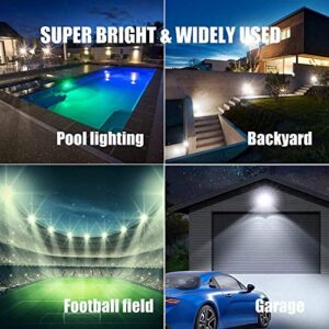 OHLUX LED Flood Lights Outdoor, 6000lumen Superbright, 60W IP66 Waterproof for Security Lights, Exterior Lights, Garden, Patio, Playground, Basketball Court 4 Pack Black